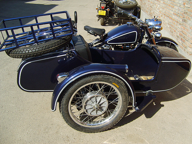 Beijing Sidecar Motorcycles - Blue with White Pin OHV M5 wheels